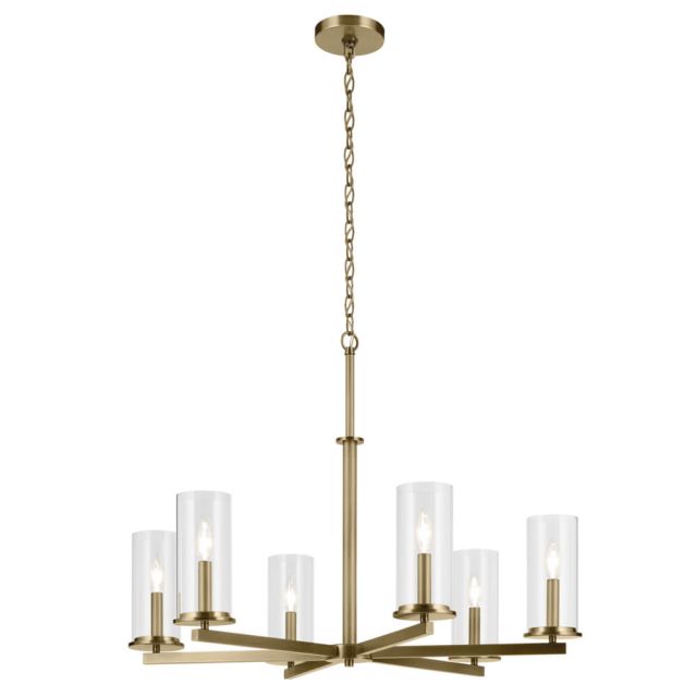 Kichler 43999NBR Crosby 5 Light 26 inch Chandelier in Natural Brass ...