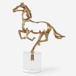 Uttermost 18146 14 x 15 inch Gallop Gold Sculpture