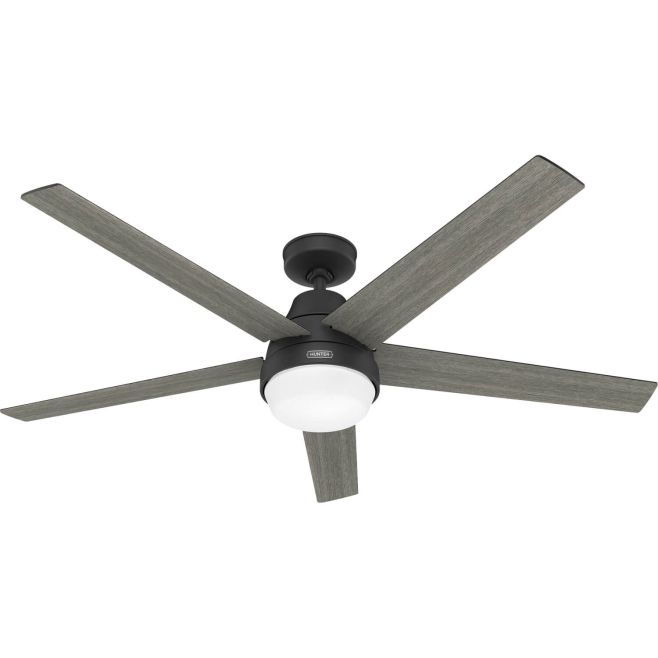 Hunter 53780 Aerodyne 60 inch 5 Blade Smart LED Ceiling Fan in Matte ...