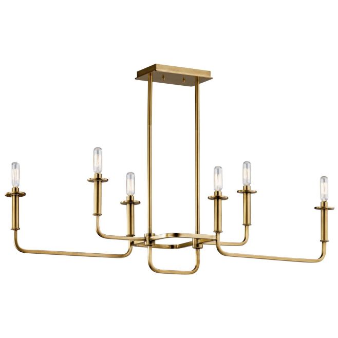 Kichler 43362NBR Alden 6 Light 39 inch Linear Light in Natural Brass