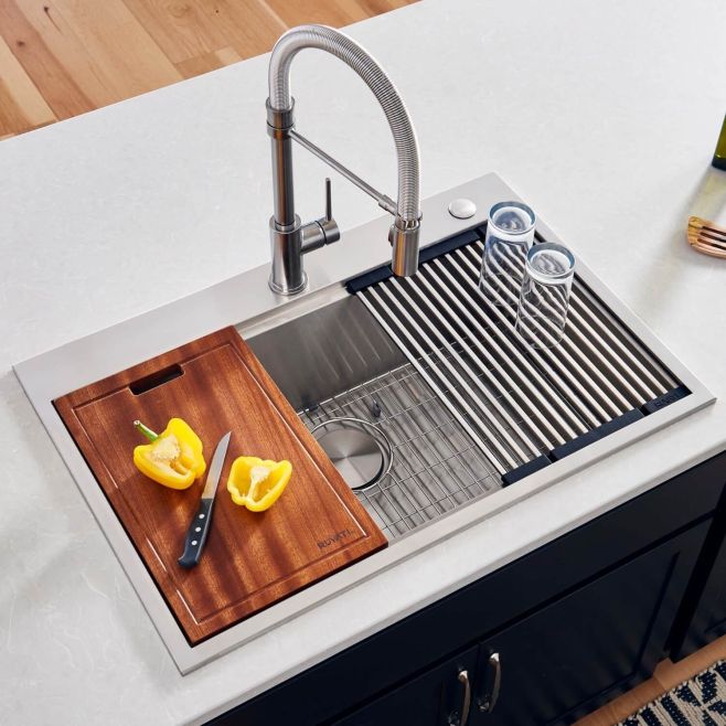 Ruvati Siena 30 x 22 inch 16 Gauge Drop-in Topmount Kitchen Sink in ...