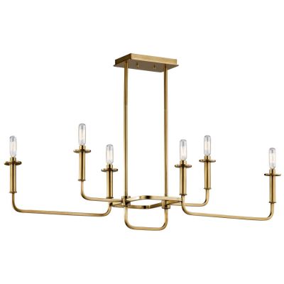 Kichler 43362NBR Alden 6 Light 39 inch Linear Light in Natural Brass